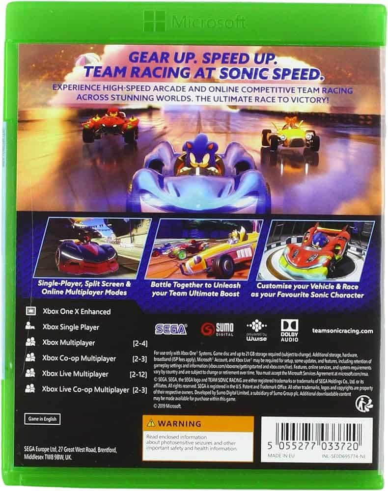 ספריית החלפה לאקס בוקס - TEAM SONIC RACING XBOX - Play4Fun